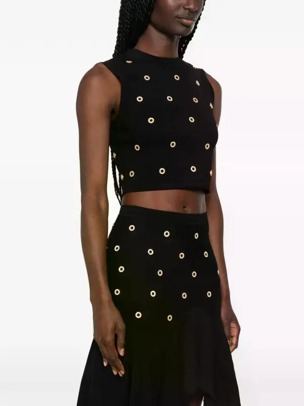 Sandro Cropped Eyelet Vest