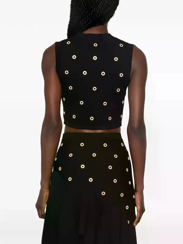 Sandro Cropped Eyelet Vest