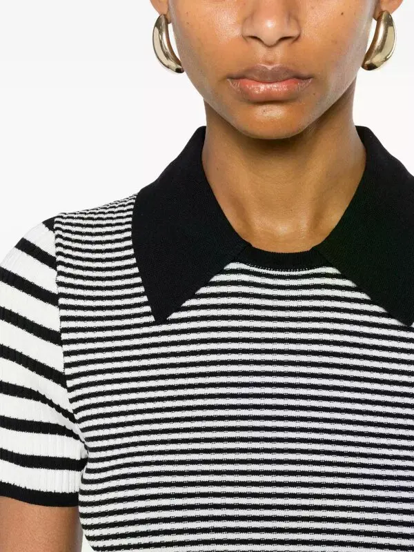 Sandro Striped Shirt-collar Top