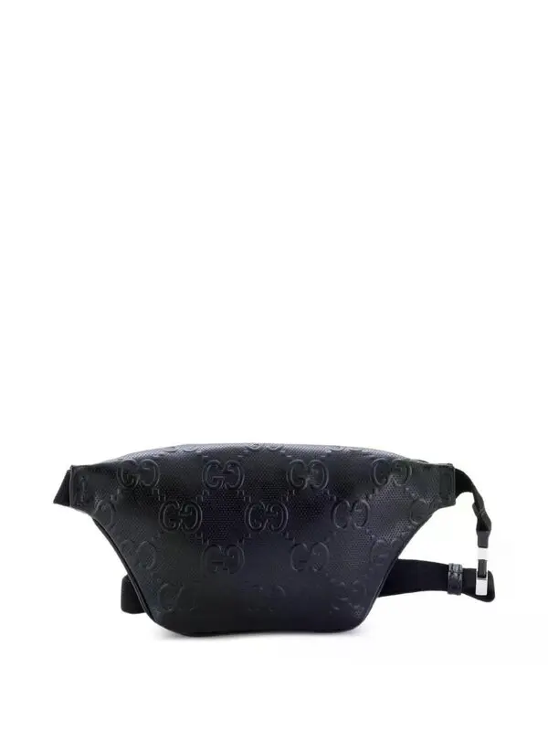 Gucci Gg Embossed Perforated Leather Small Belt Bag - Black