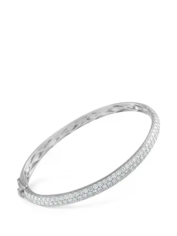LB EXCLUSIVE 14k White Gold Diamond Bangle Bracelet - Silver