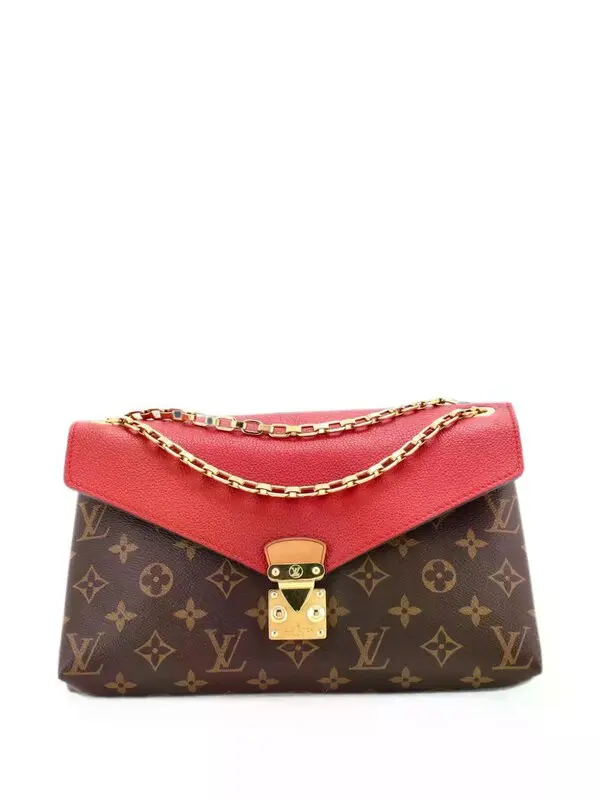 LOUIS VUITTON Pallas Chain Monogram Canvas And Calfskin Shoulder Bag - Brown