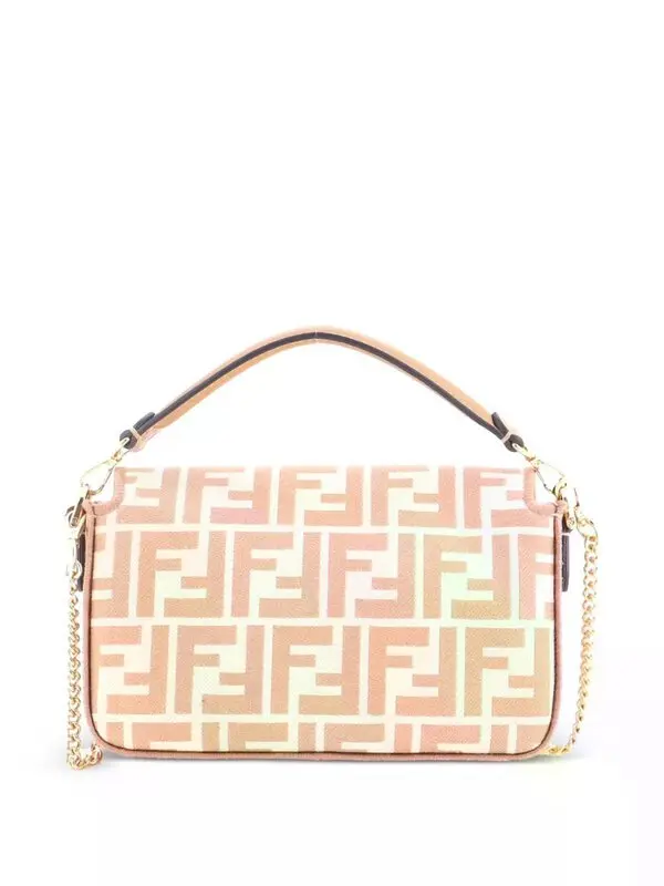 Fendi Baguette Monogram Canvas Mini Crossbody Bag - Neutrals