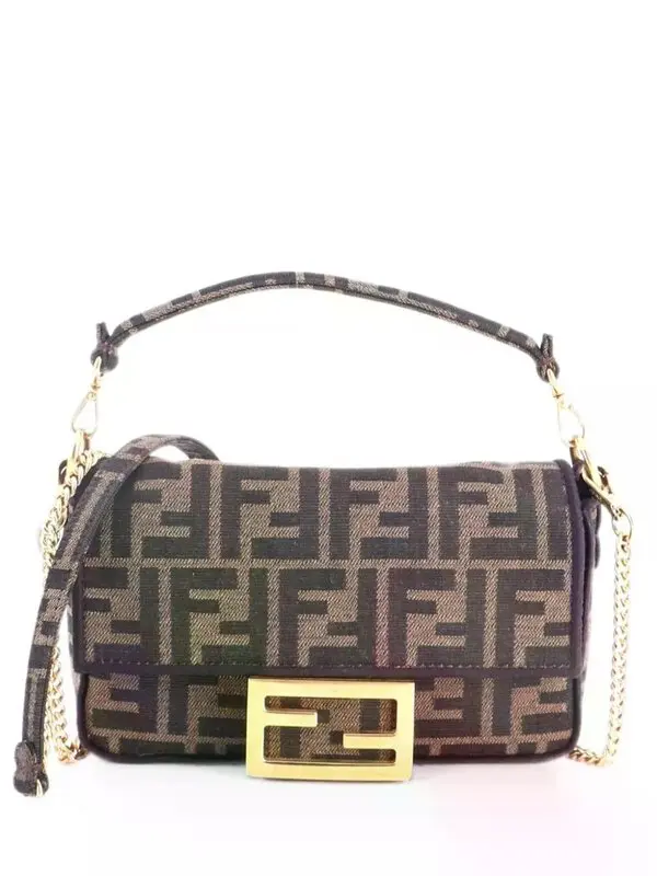 Fendi Baguette Nm Bag Zucca Canvas Mini Crossbody Bag - Brown
