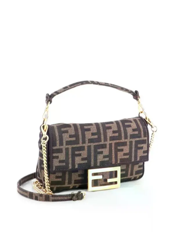 Fendi Baguette Nm Bag Zucca Canvas Mini Crossbody Bag