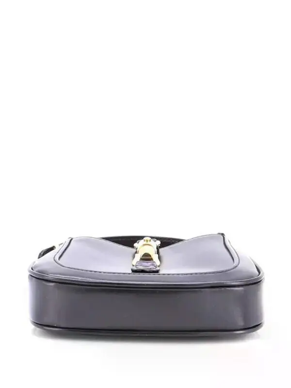 Gucci Jackie 1961 Chain Leather Super Mini Hobo Bag - Black