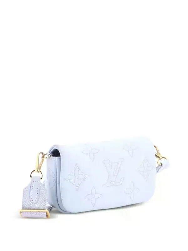 LOUIS VUITTON Bubblegram Leather Wallet On Strap Crossbody Bag - Blue