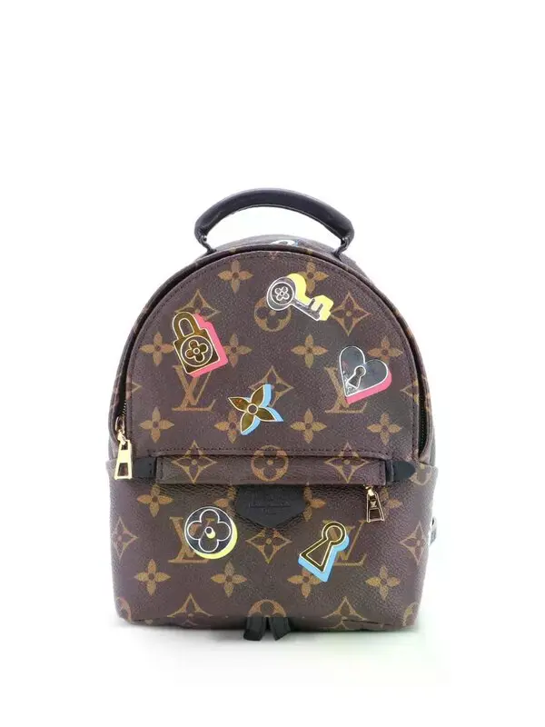 LOUIS VUITTON Palm Springs Limited Edition Love Lock Monogram Canvas Mini Backpack - Brown