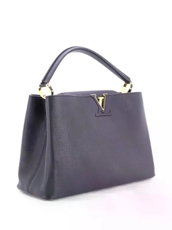 LOUIS VUITTON Capucines Bag Leather Gm Satchel - Black