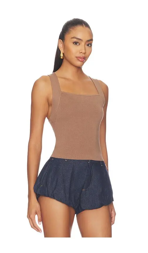 Good American Ribbed Strappy Tank Top