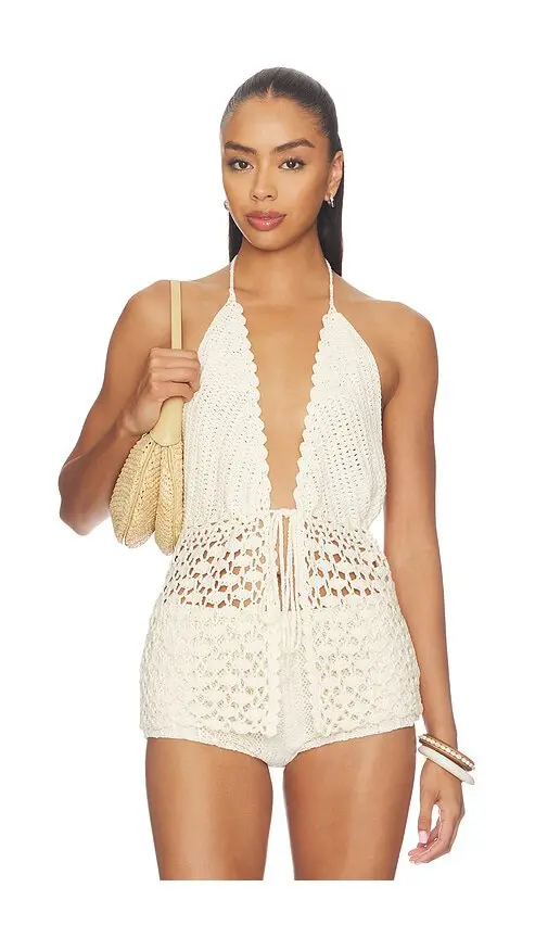 MORE TO COME Alice Tie Front Top In . Also - Ivory