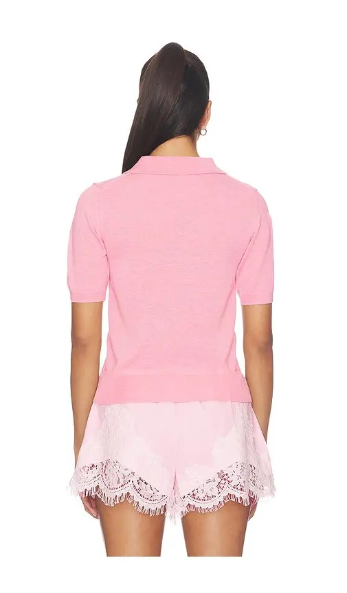 MAUDE CLUB Darcy Polo Top - Pink