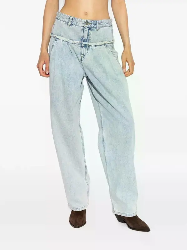 MARANT ETOILE Iniza Frayed-trim Jeans - Blue