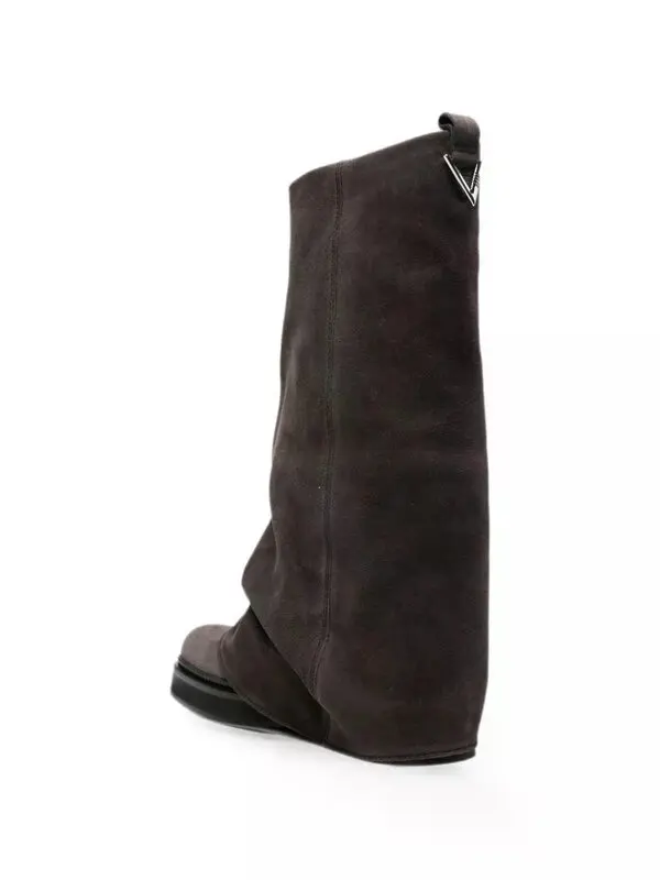Attico Slouchy Suede Boots - Grey