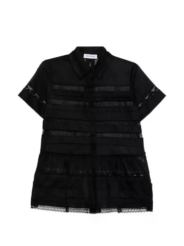 Dice Kayek Lace-trimmed Paneled Shirt - Black