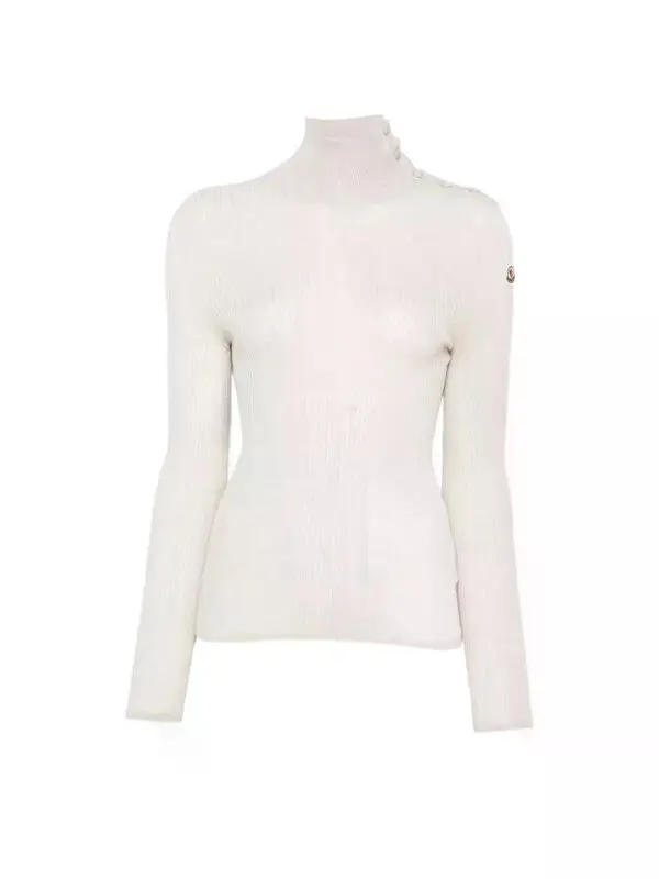 Moncler Dolcevita Button-detail Ribbed-knit Sweater