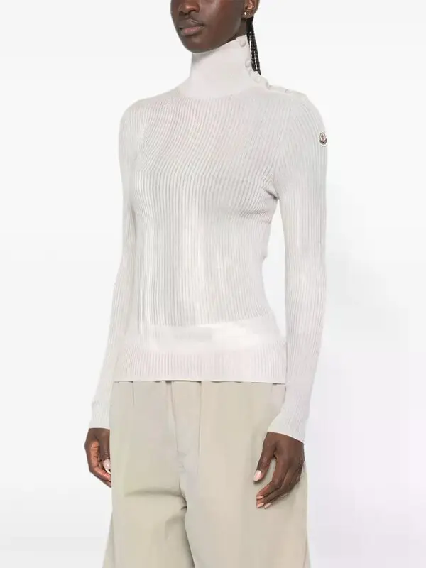 Moncler Dolcevita Button-detail Ribbed-knit Sweater