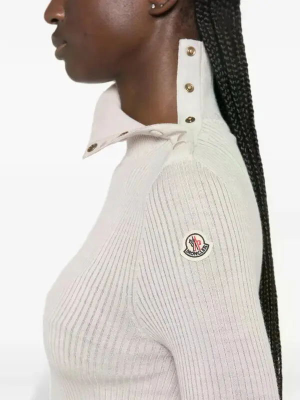 Moncler Dolcevita Button-detail Ribbed-knit Sweater