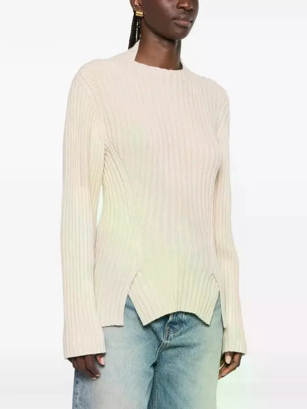 Victoria Beckham Ribbed Knit Slit-hem Sweater