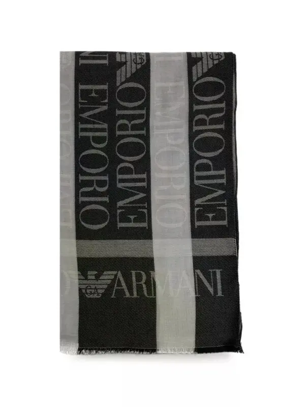Emporio Armani Logo-print Fringed Scarf