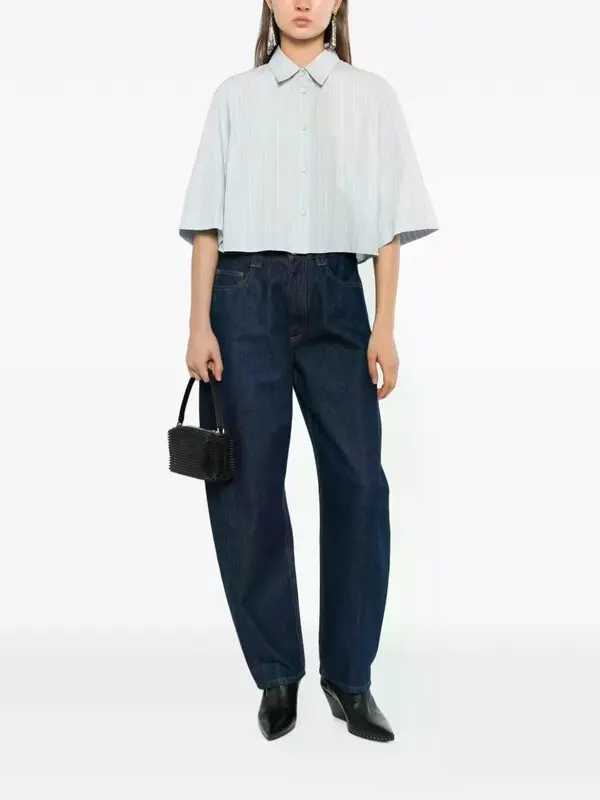 Helmut Lang Striped Cropped Shirt