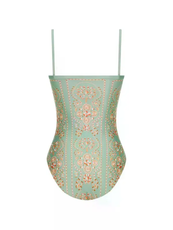 Agua Bendita Durazno Playa Shell-print Swimsuit
