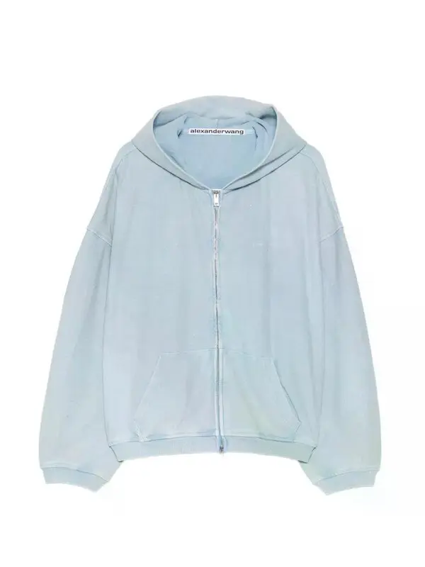 Alexander Wang Crystal-embellished Zip-up Hoodie