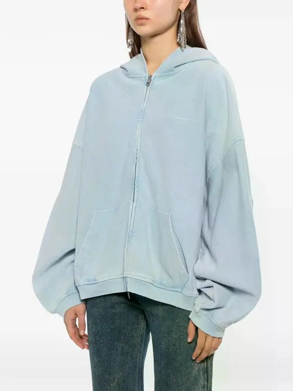 Alexander Wang Crystal-embellished Zip-up Hoodie