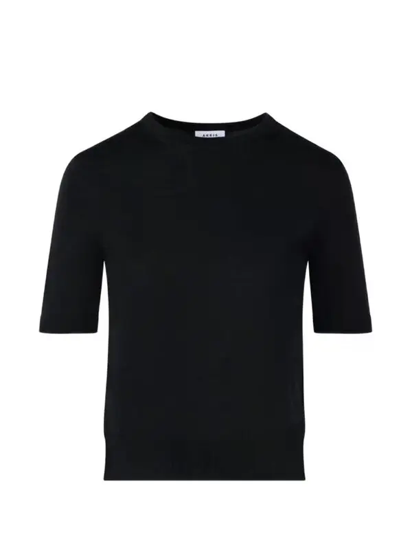 Akris Wool Knit Turtleneck Sleeveless Top - Black