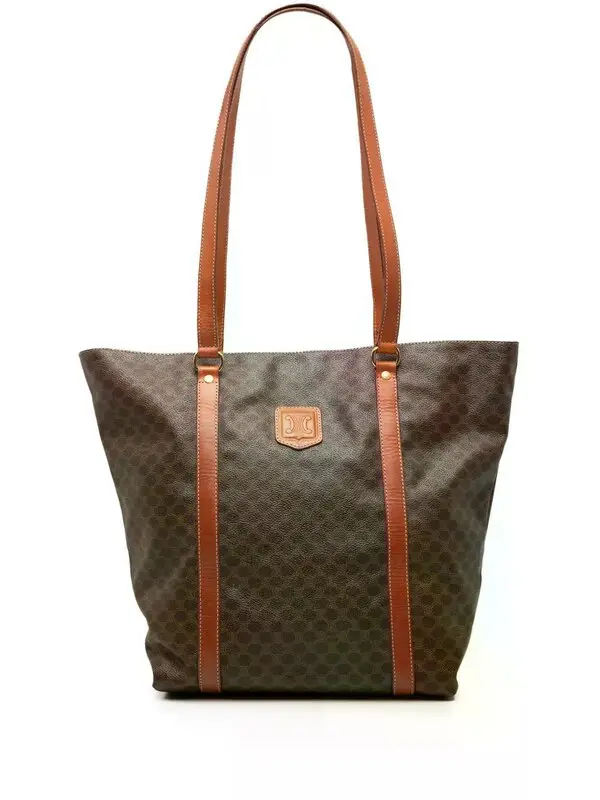 Celine Macadam Coated Canvas Tote Bag - Brown