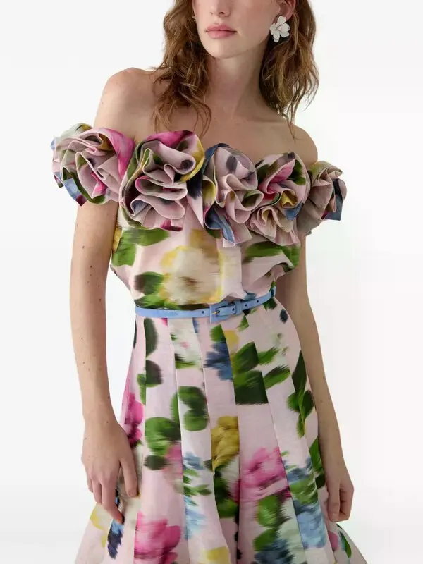 Carolina Herrera Iris Floral-print Pleated Trousers