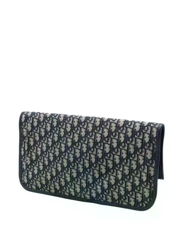 Dior Oblique Canvas Fold Over Clutch Bag
