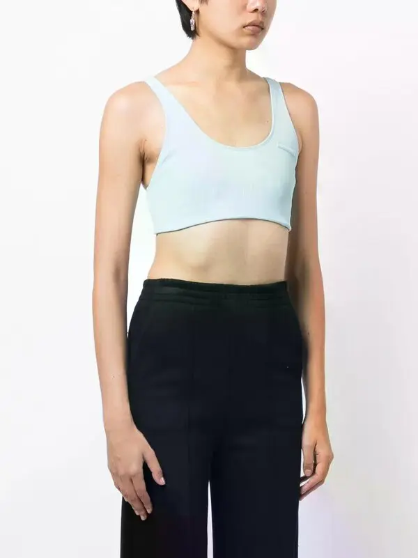 SPORTY & RICH Ribbed Racerback Tank Top - Blue