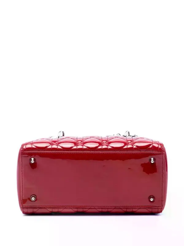 Dior Patent Cannage Lady Satchel - Red