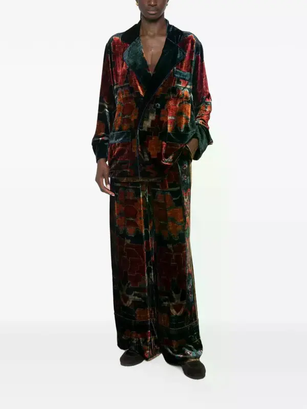PIERRE-LOUIS MASCIA Kanada Geometric Pattern Trousers