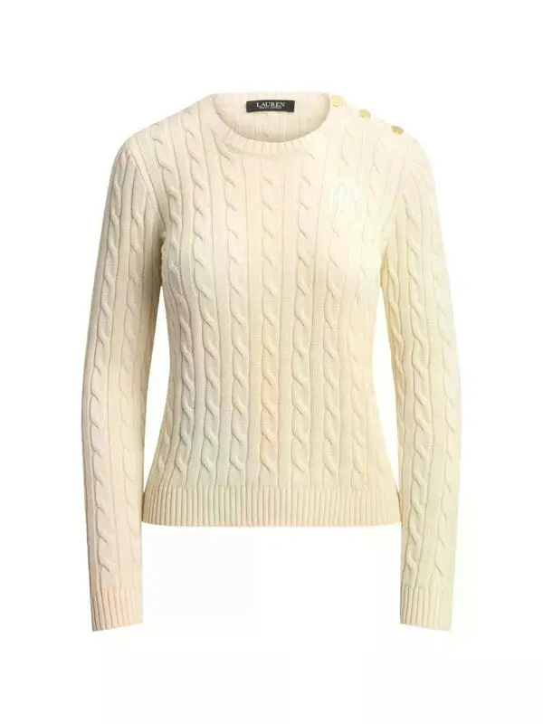 Ralph Lauren Cable-knit Sweater With Button Detail - Neutrals