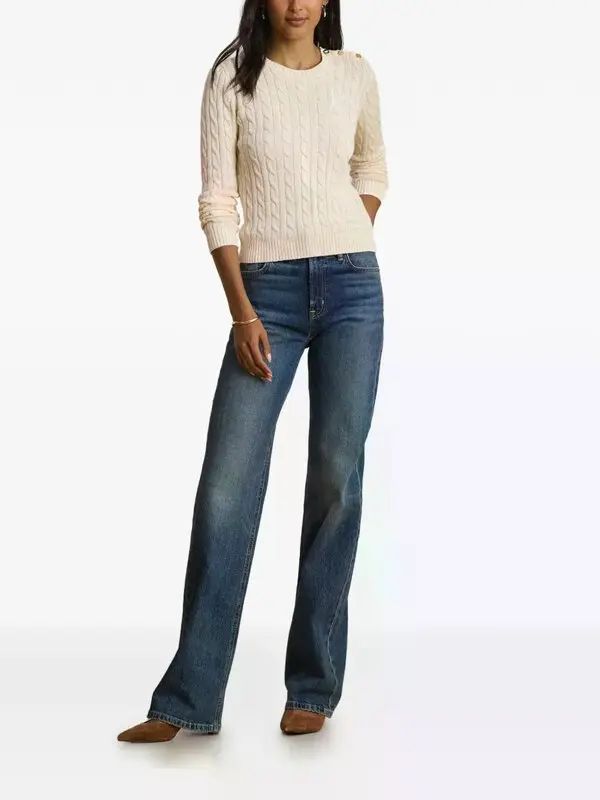 Ralph Lauren Cable-knit Sweater With Button Detail - Neutrals