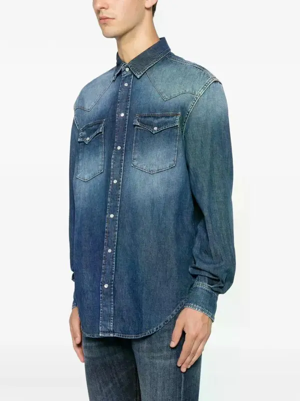 DONDUP Faded-effect Western-yoke Shirt