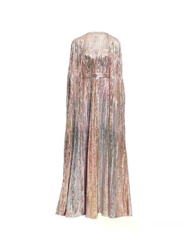 Elie Saab Sequin-embroidered Cape-sleeve Gown