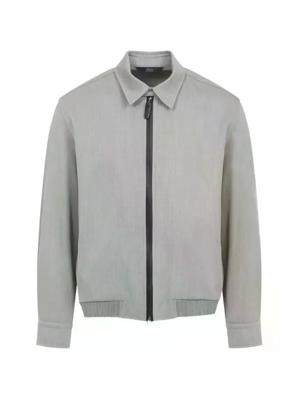 Brioni Wool Zip-up Jacket - Grey