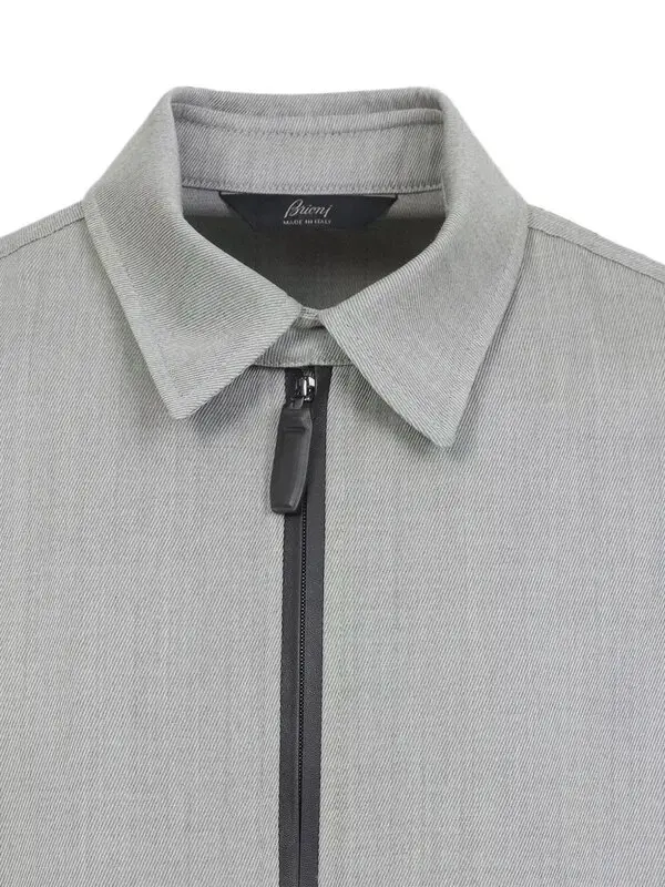 Brioni Iride Zip-up Wool Jacket