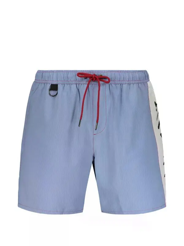 Iceberg Logo Print Swim Shorts - Blue
