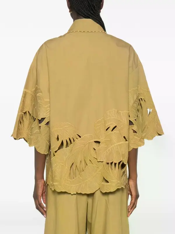 Zimmermann Mahon Cut-out Embroidered Shirt - Neutrals