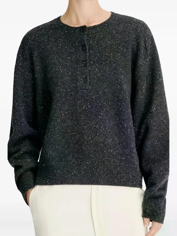 Loulou De Saison Oversized Cashmere Henley Sweater
