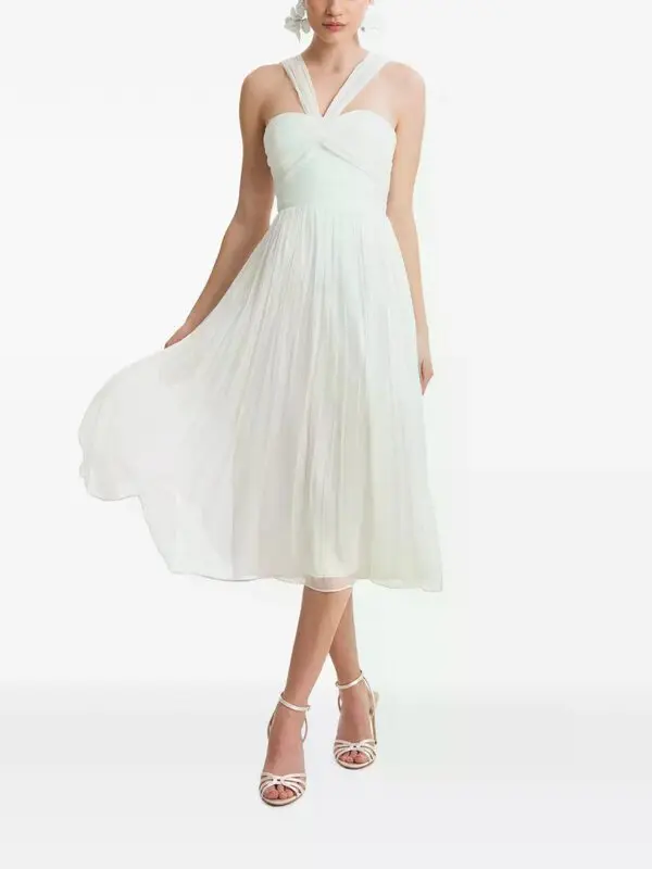 FRAMBOISE Emme Pleated Midi Dress - White