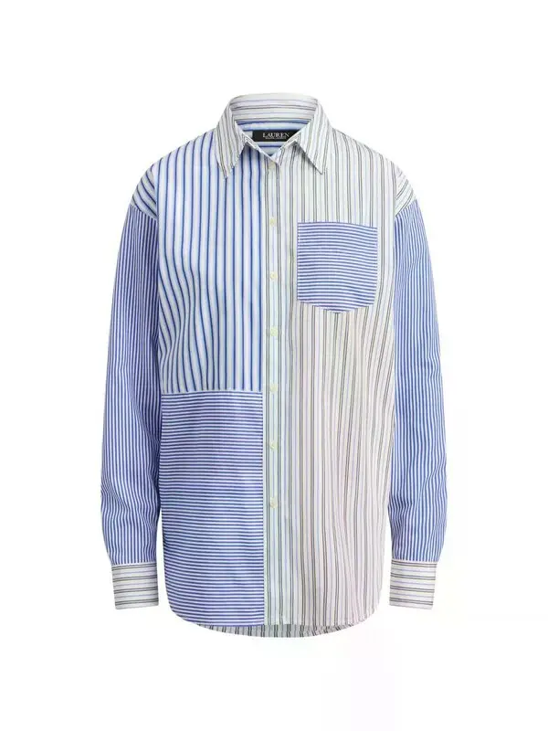 Ralph Lauren Pattern-blocked Striped Shirt - Blue