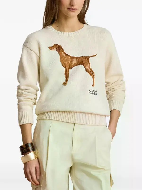 Ralph Lauren Vizsla Intarsia-knit Crew Neck Sweater
