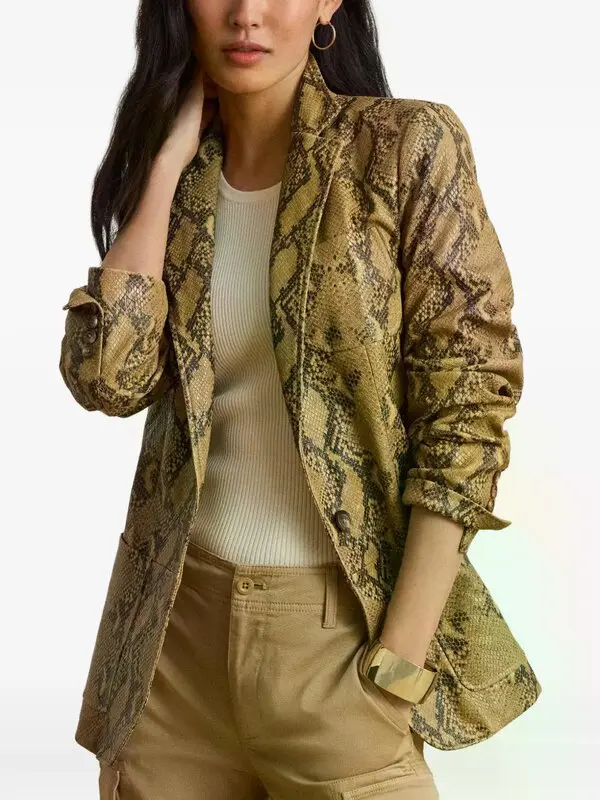 Ralph Lauren Python-embossed Lambskin Blazer