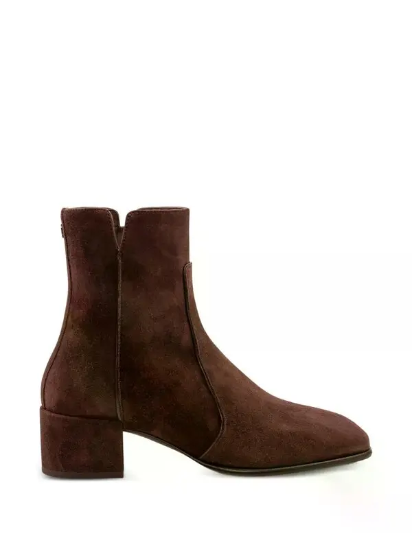 JIMMY CHOO Square-toe Suede Ankle Boots - Brown