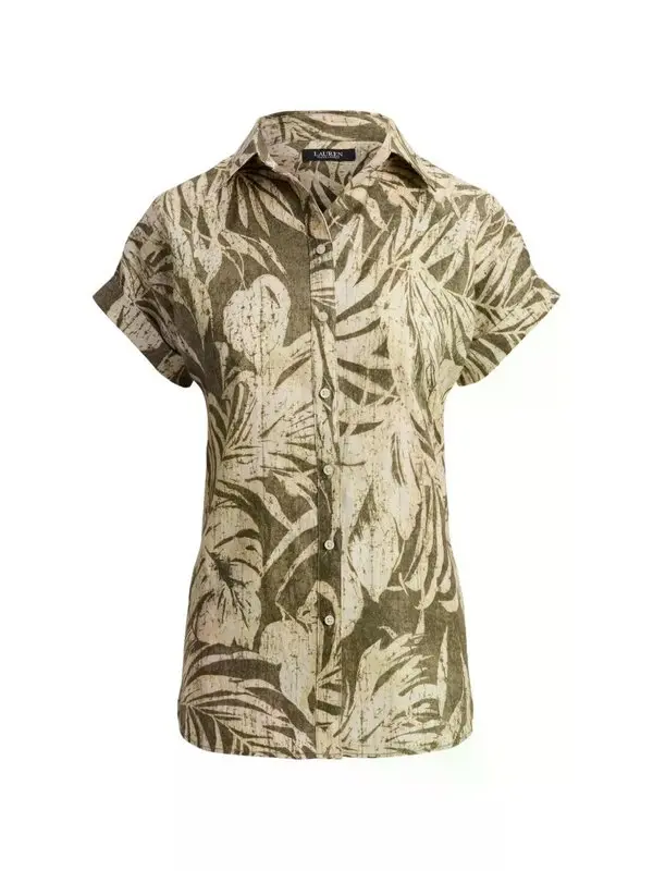 Ralph Lauren Palm-frond Print Linen Shirt - Green